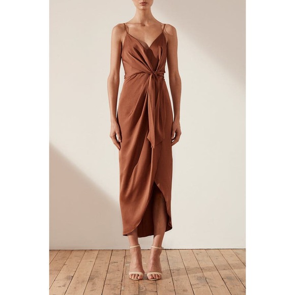 Shona Joy | Dresses | Shona Joy Luxe Sleeveless Tie Front Cocktail ...